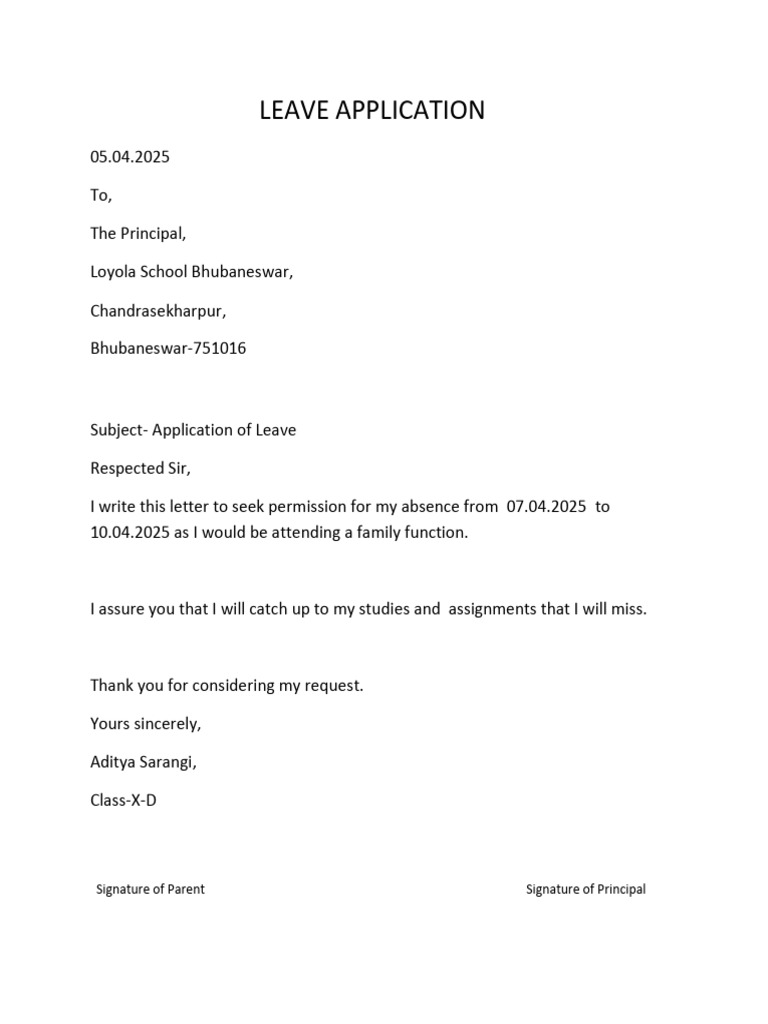 Leave Application 2 | PDF