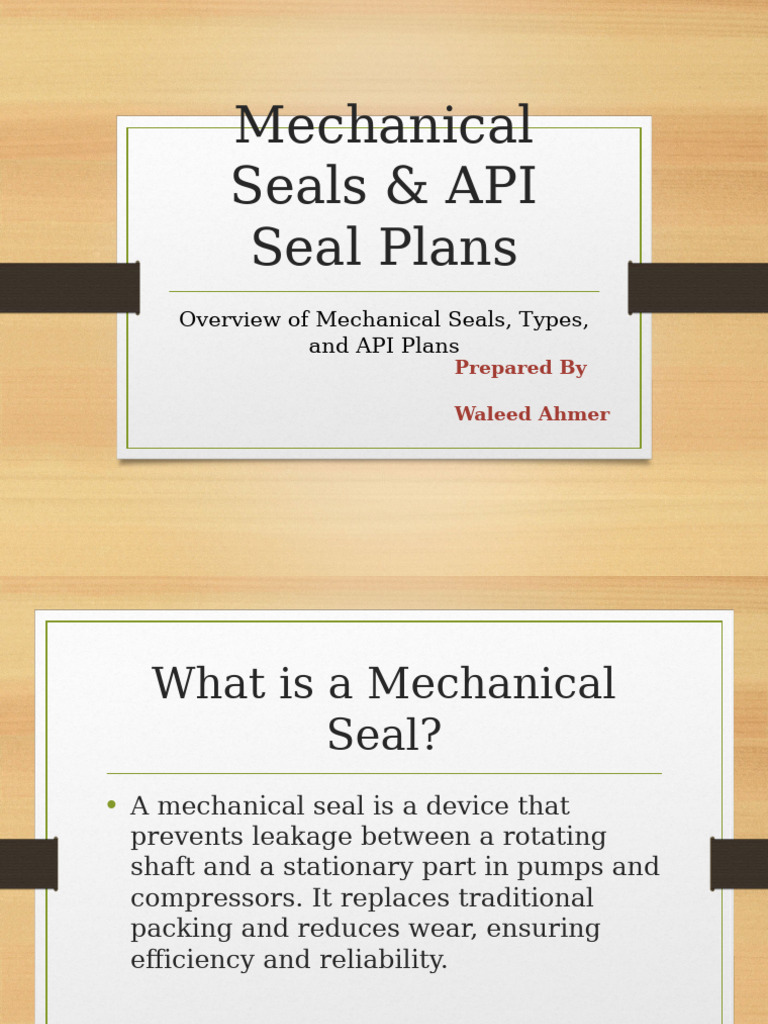 Mechanical Seals API Plans | PDF | Pump | Liquids