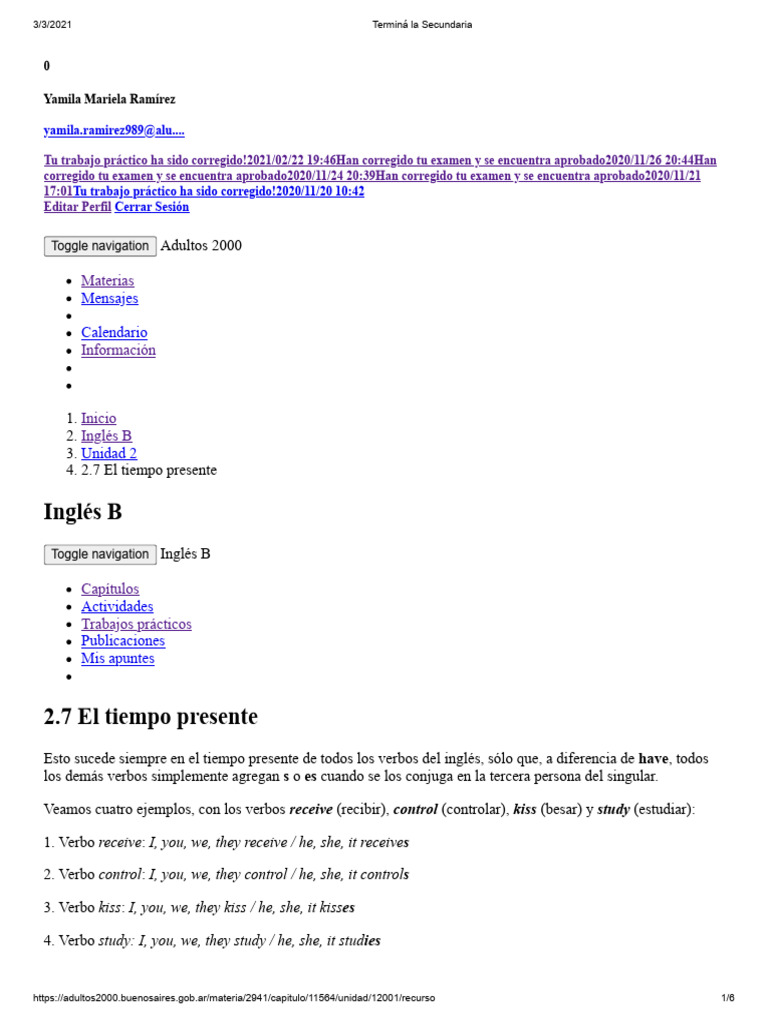 2.7 El Tiempo Presente | PDF | Verbo | Plural