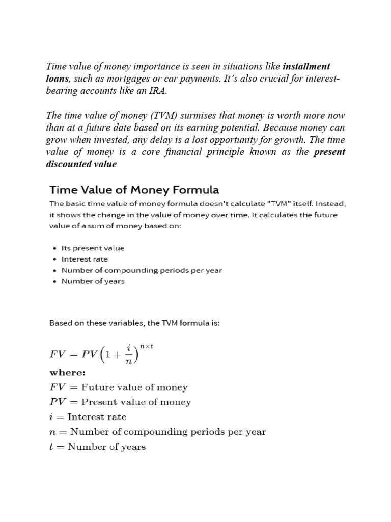 Time Value of Money Notes | PDF