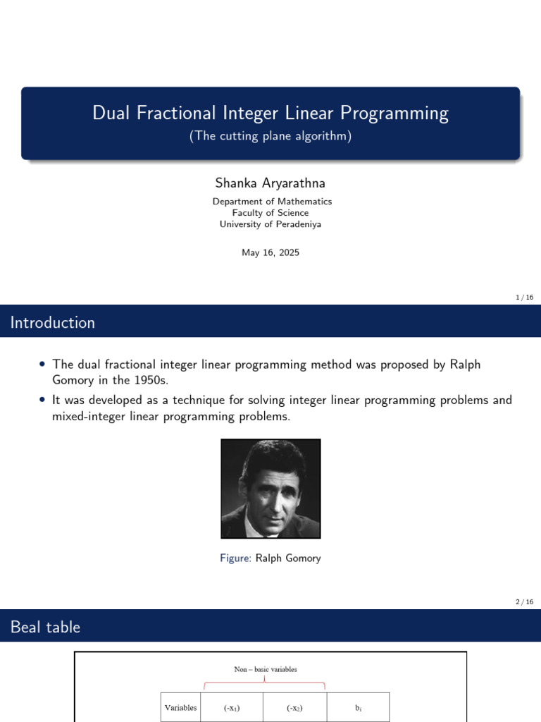 S19314 - Optimization Presentation | PDF | Linear Programming | Theoretical Computer Science