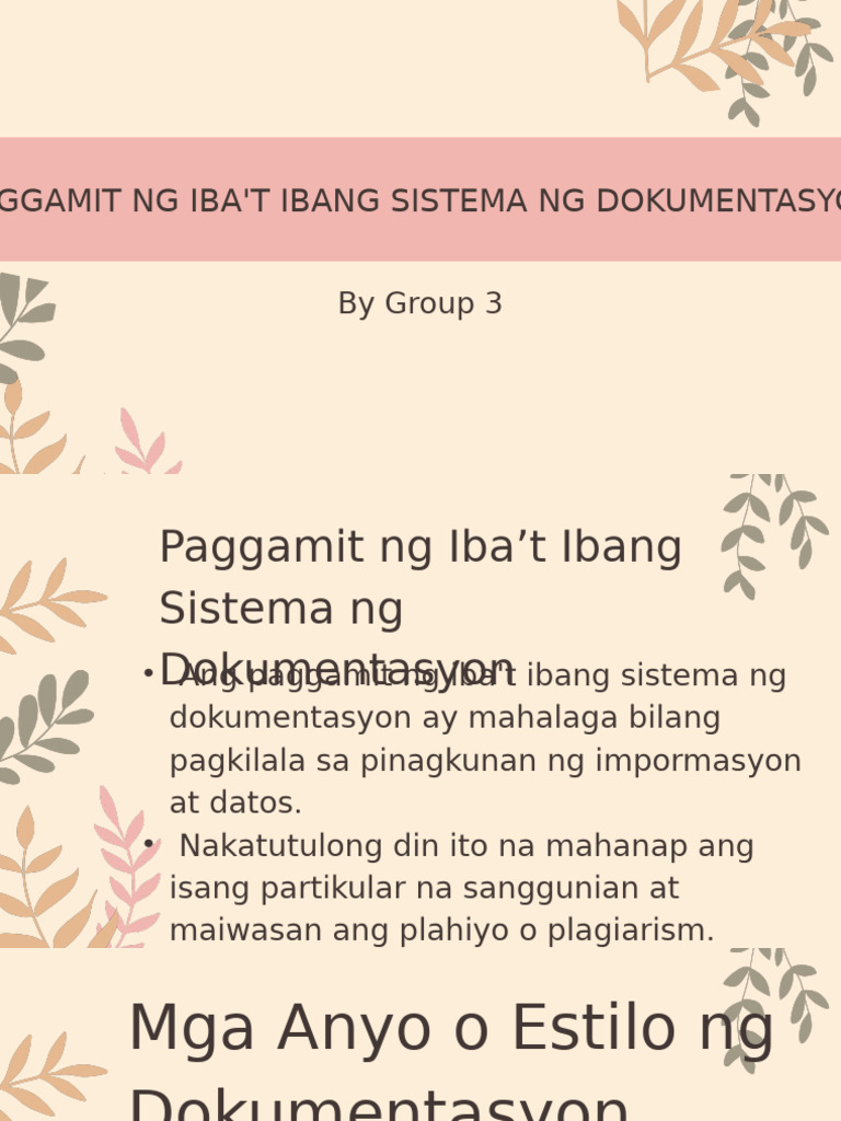 Paggamit NG Ibat Ibang Sistema NG Dokumentasyon | PDF