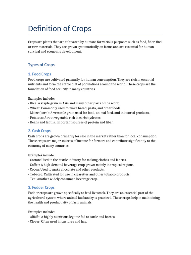 Definition of Crops | PDF