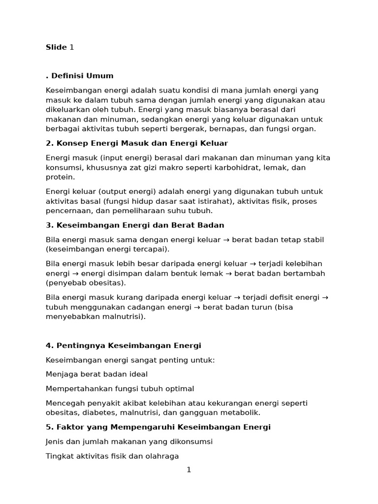 Penjelasan PPT Dasar Ilmu Gizi | PDF