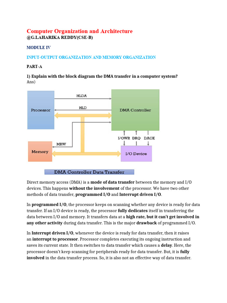 COA Module 4 QB Complete Solutions | PDF | Computer Data Storage | Input/Output