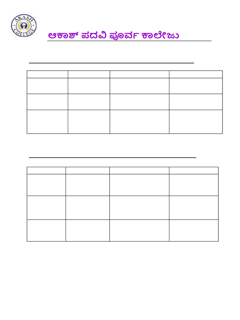Monthly Test Schedule for I & II PUC | PDF