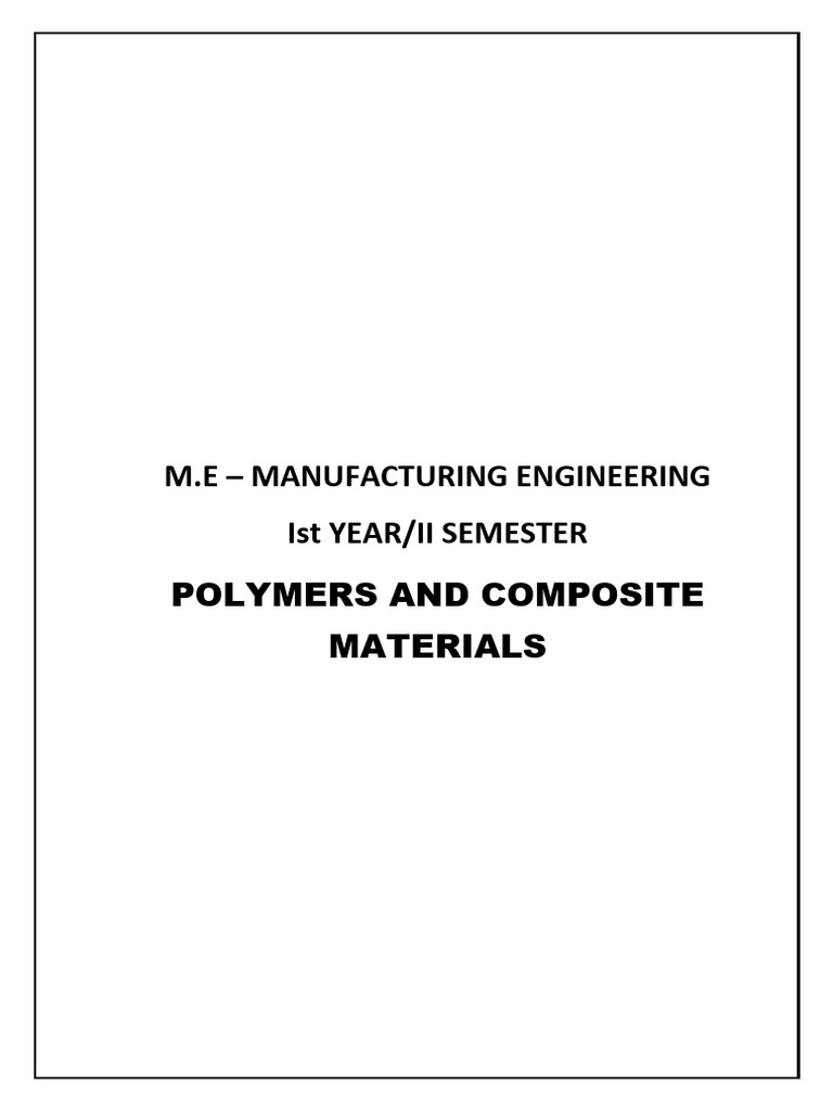 Polymers and Composite Materials | PDF | Composite Material | Thermoplastic