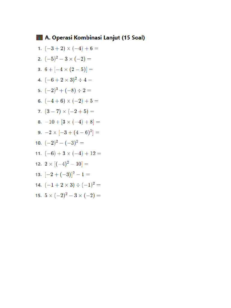 Level 3 - Latihan Bilangan Bulat | PDF