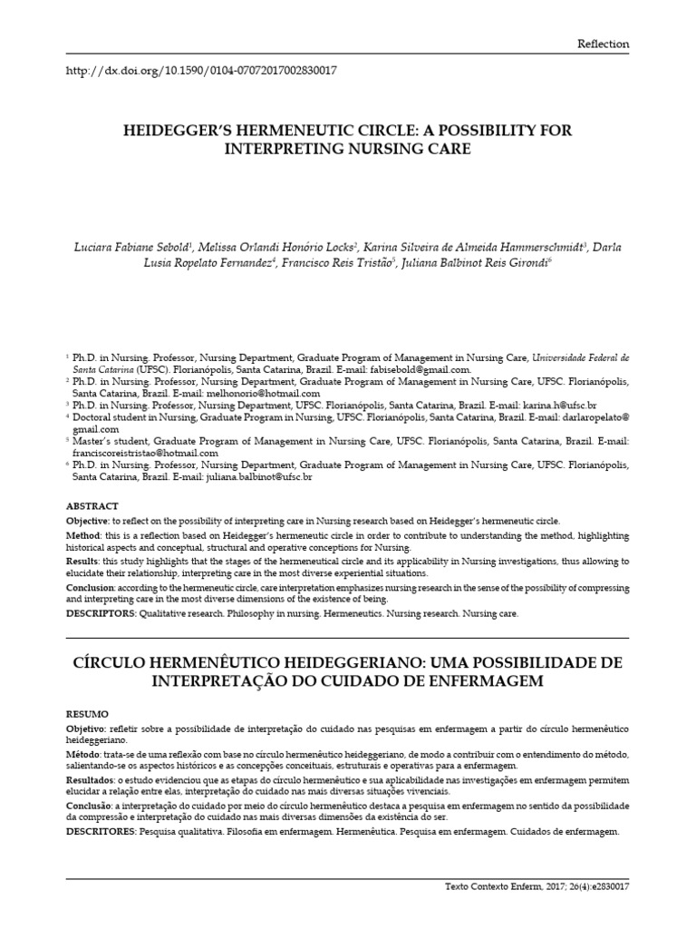 ART 1 - Ciclo Hermeneutico Heidegger | PDF | Phenomenology (Philosophy ...