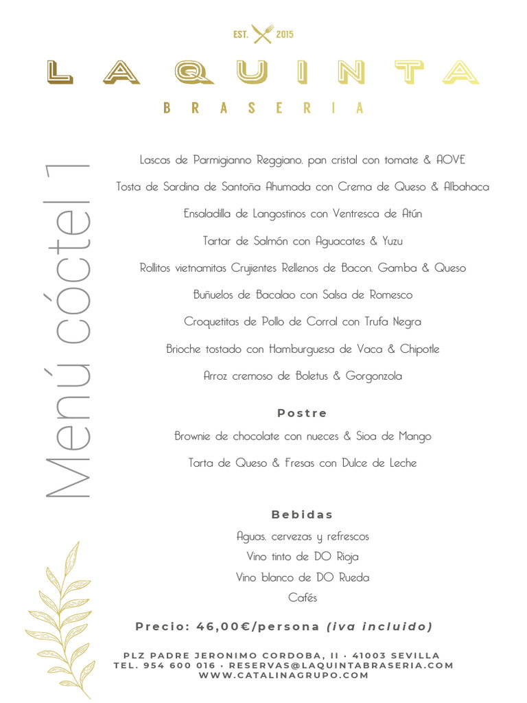 Menús de cóctel gourmet en Sevilla | PDF | Queso | Cocina