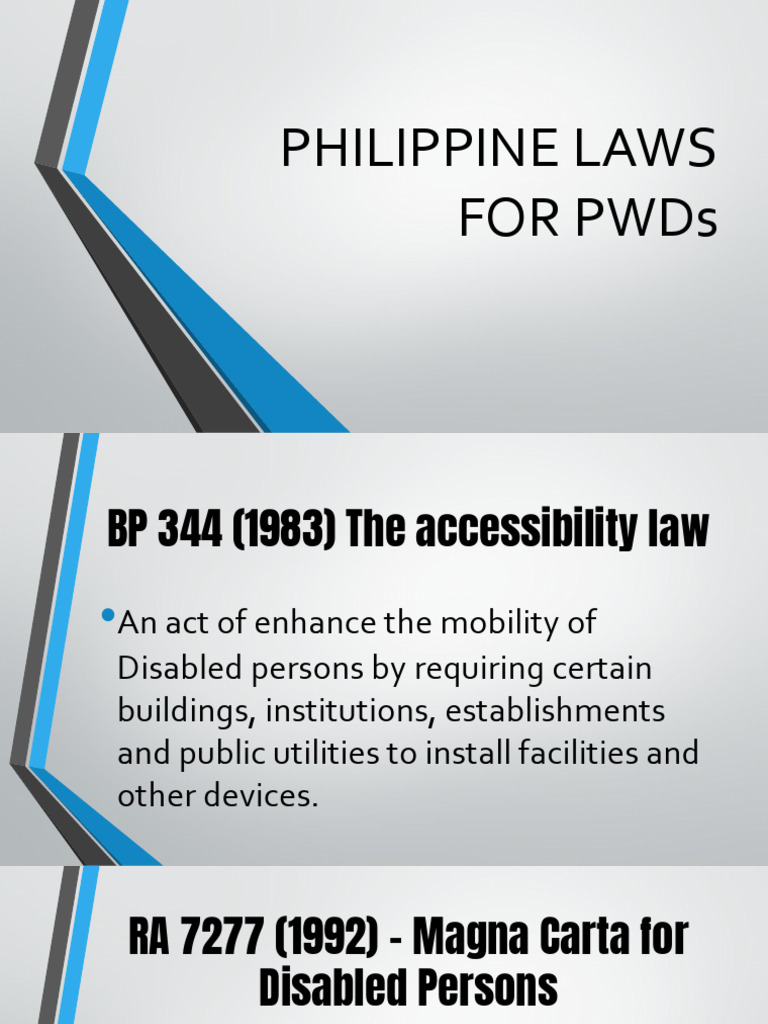 Philippine Laws For Pwds | PDF | Disability | Special Education