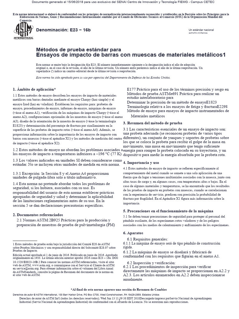 ASTM E23 Pdftraducido | PDF | Fractura | Temperatura