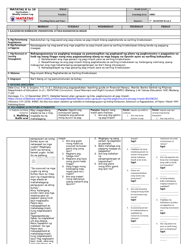 DLL_GMRC 5_Q1 W3 | PDF