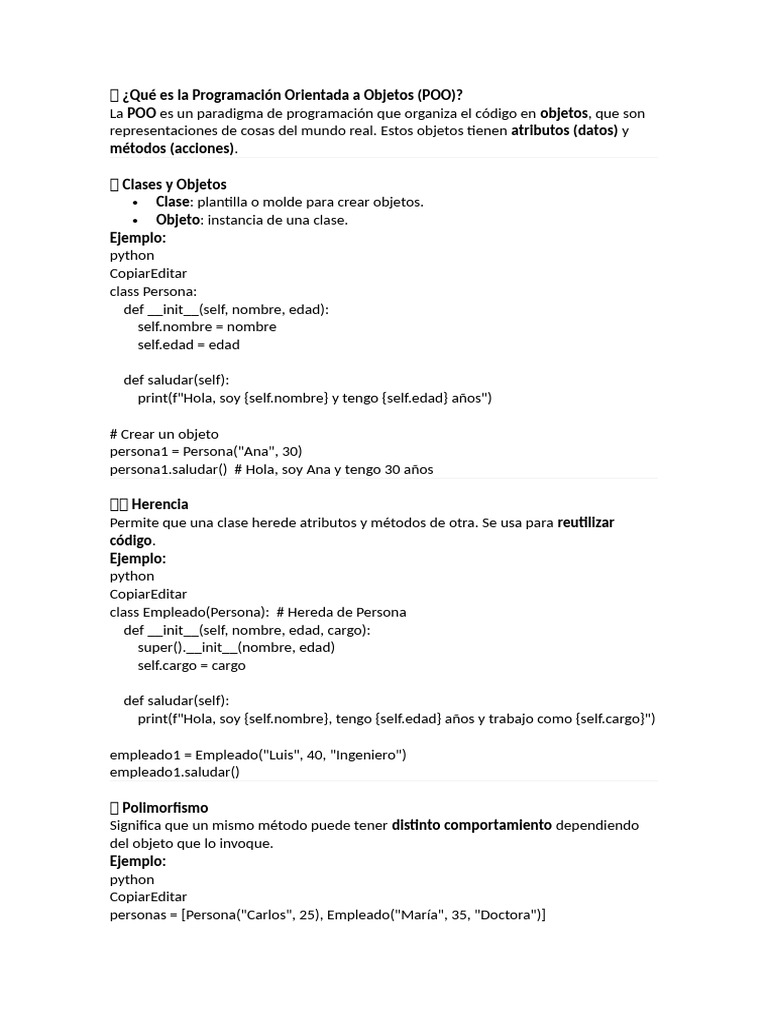 Poomvcyejemplos | PDF | Objeto (informática) | Python (lenguaje de programación)