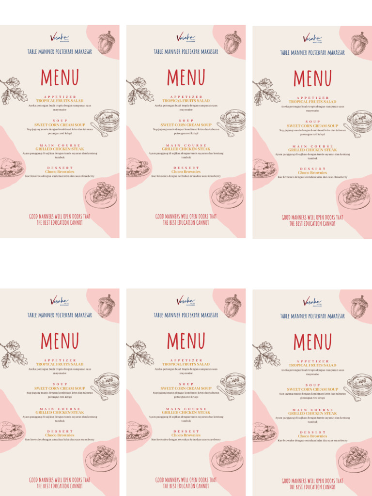 Menu Table Manner | PDF