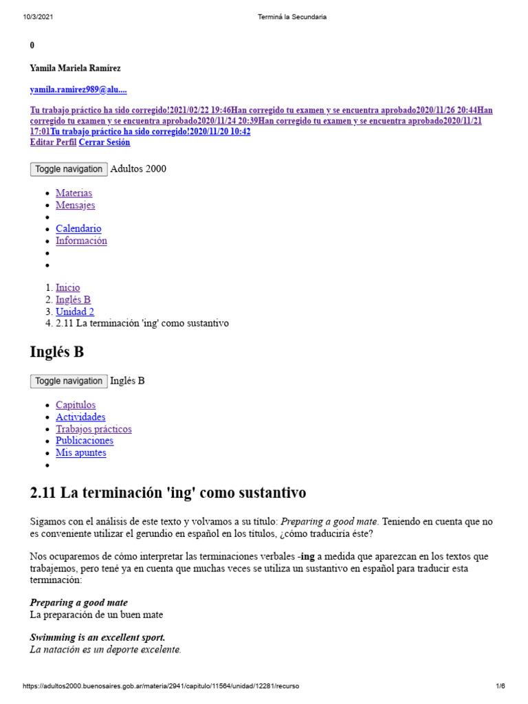 2.11 La Terminacion Ing Como Sustantivo | PDF | Gramática | Unidades ...