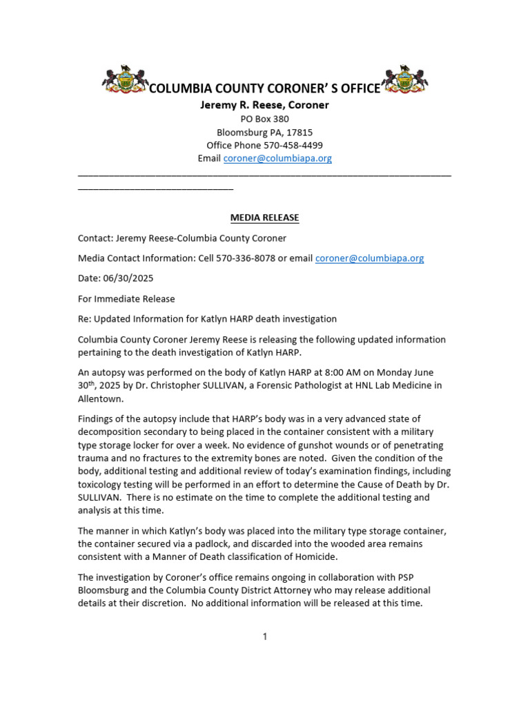 Katlyn Harp Media Release | PDF