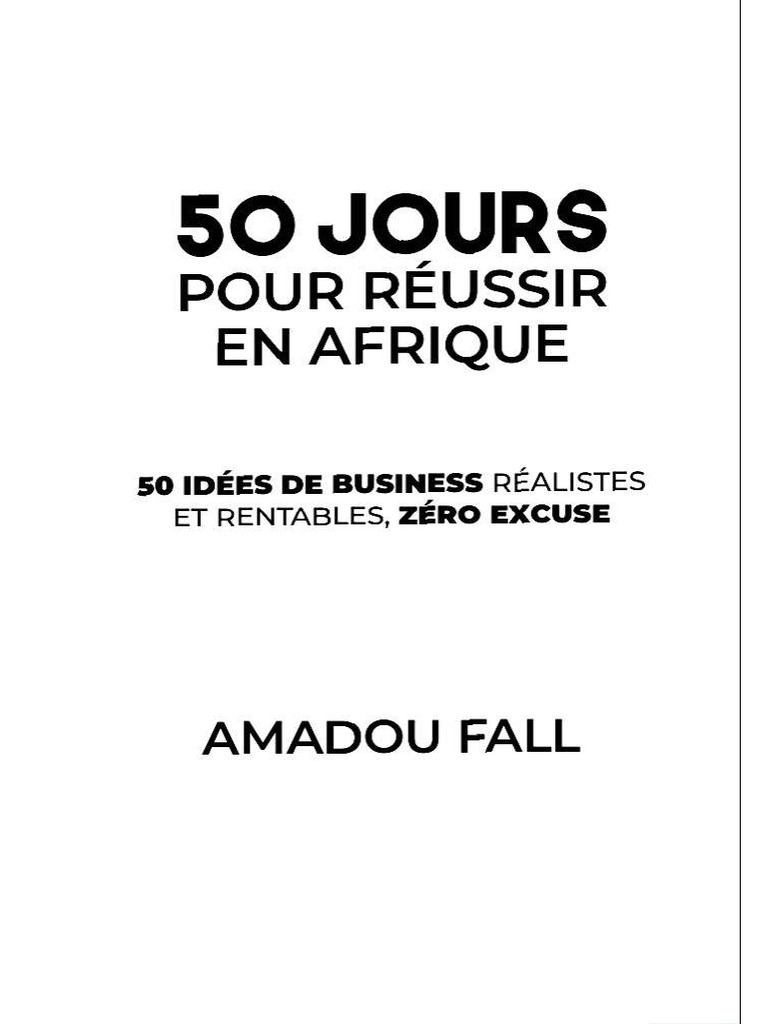 50 Jours Pour Réussir en Afrique AMADOU FALL | PDF