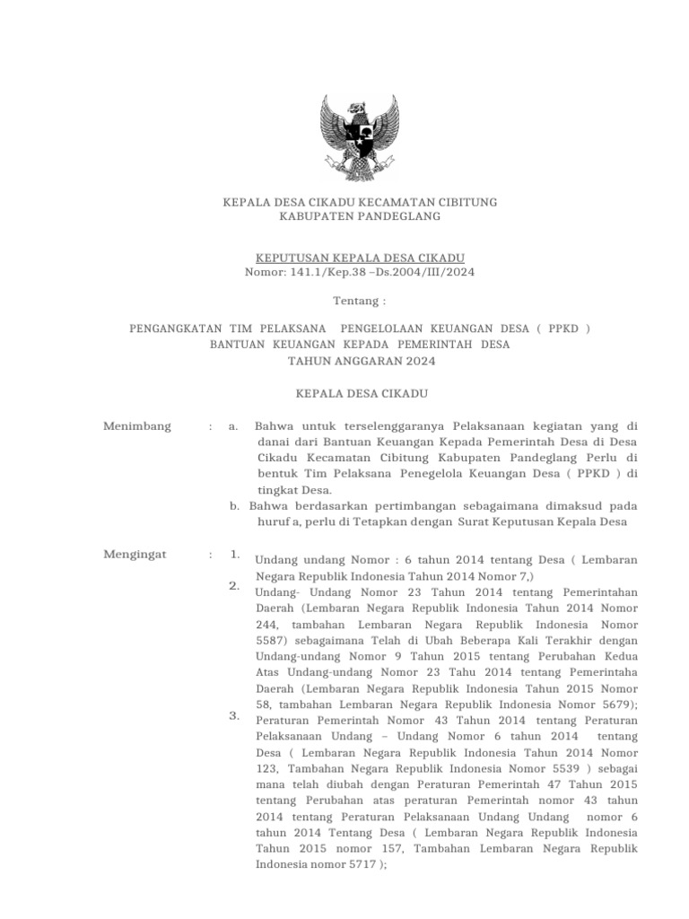 SK PPKD Ds - Cikadu | PDF