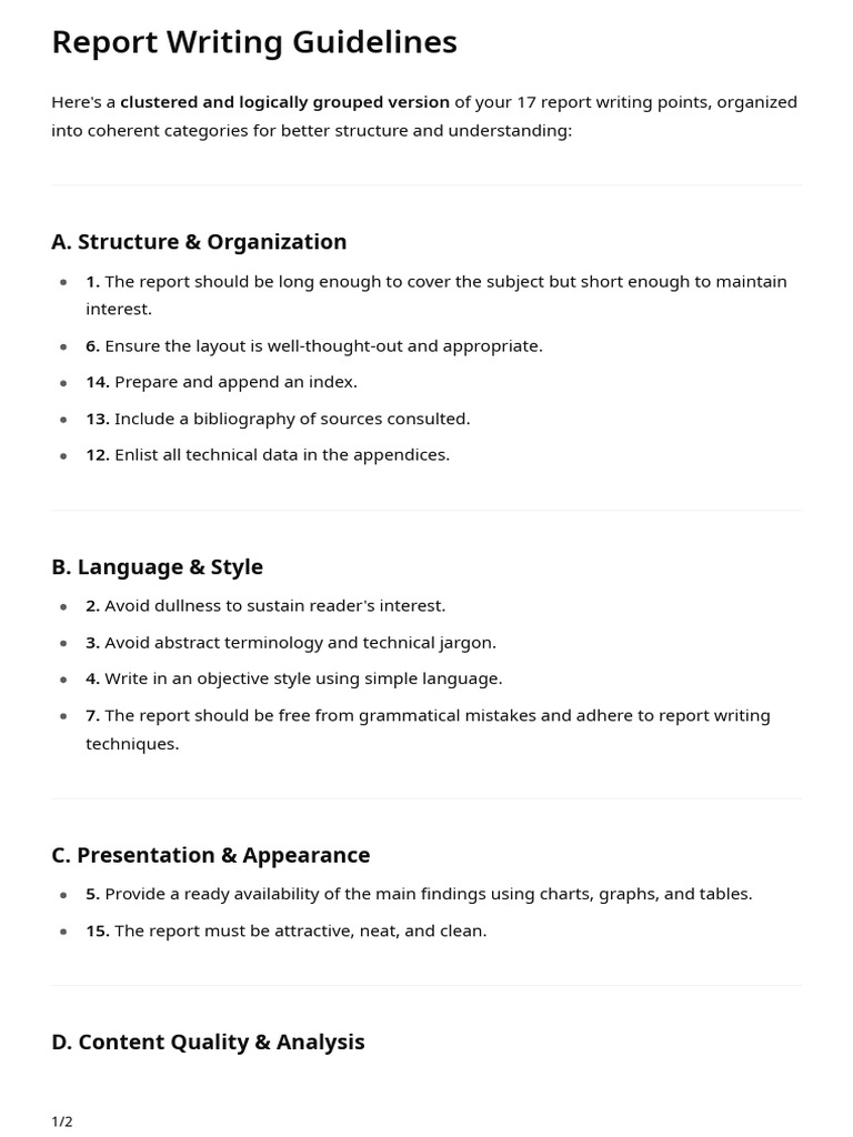 Report Writing Guidelines | PDF