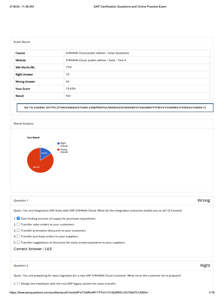 SAP S/4HANA Certification Exam Insights | PDF | Cloud Computing | Invoice