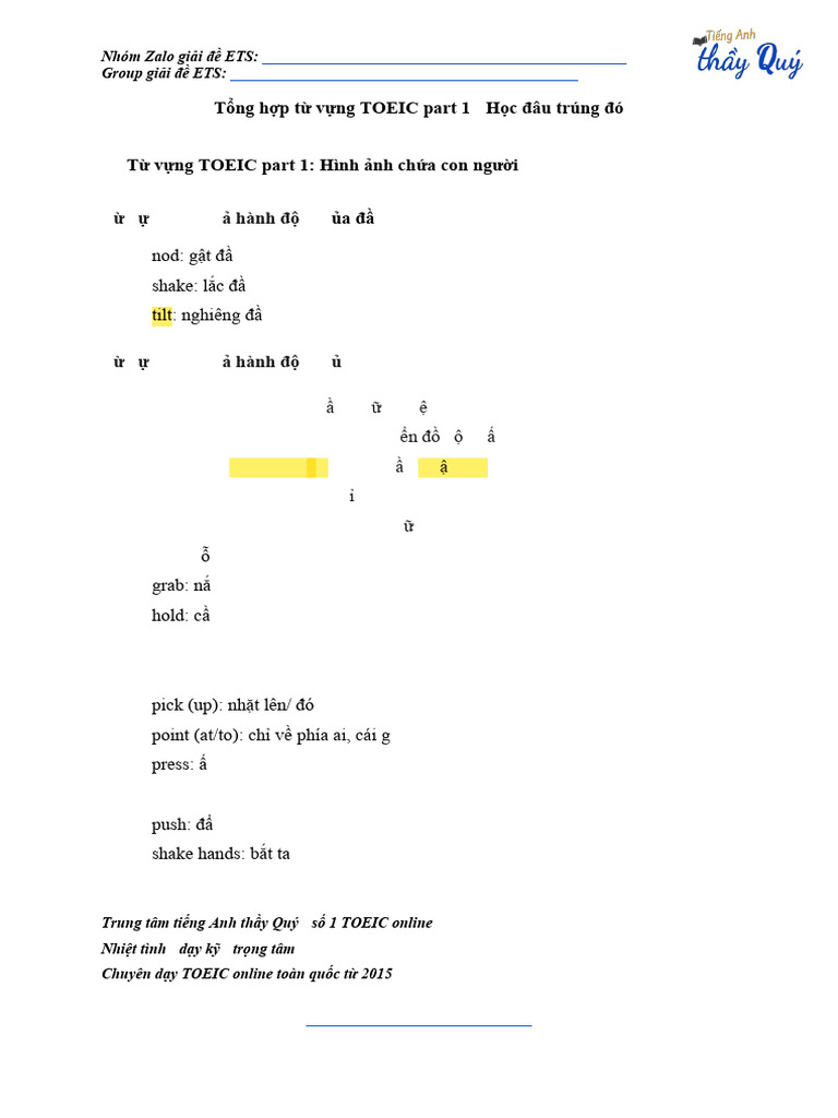 T V NG Toeic Part 1 | PDF
