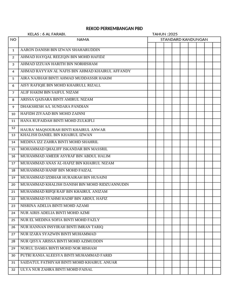 Rekod Perkembangan Pbd | PDF