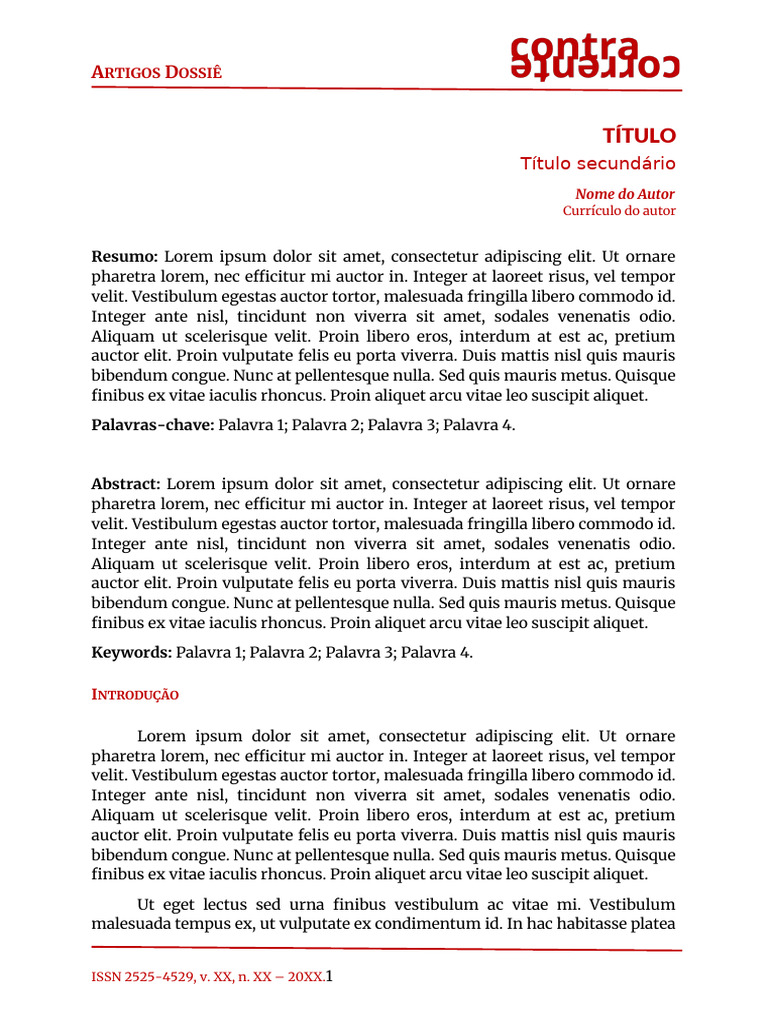 Template Contracorrente Artigos Dossiê | PDF