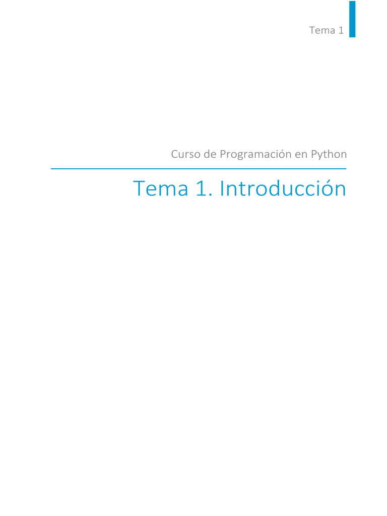 Tema 1 Introducción | PDF | Python (lenguaje de programación) | Lenguaje de programación