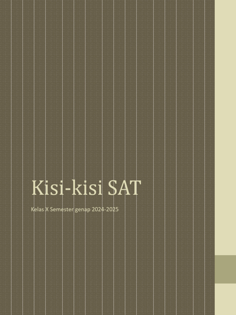 Kisi-Kisi SAT Kelas X 2425 | PDF