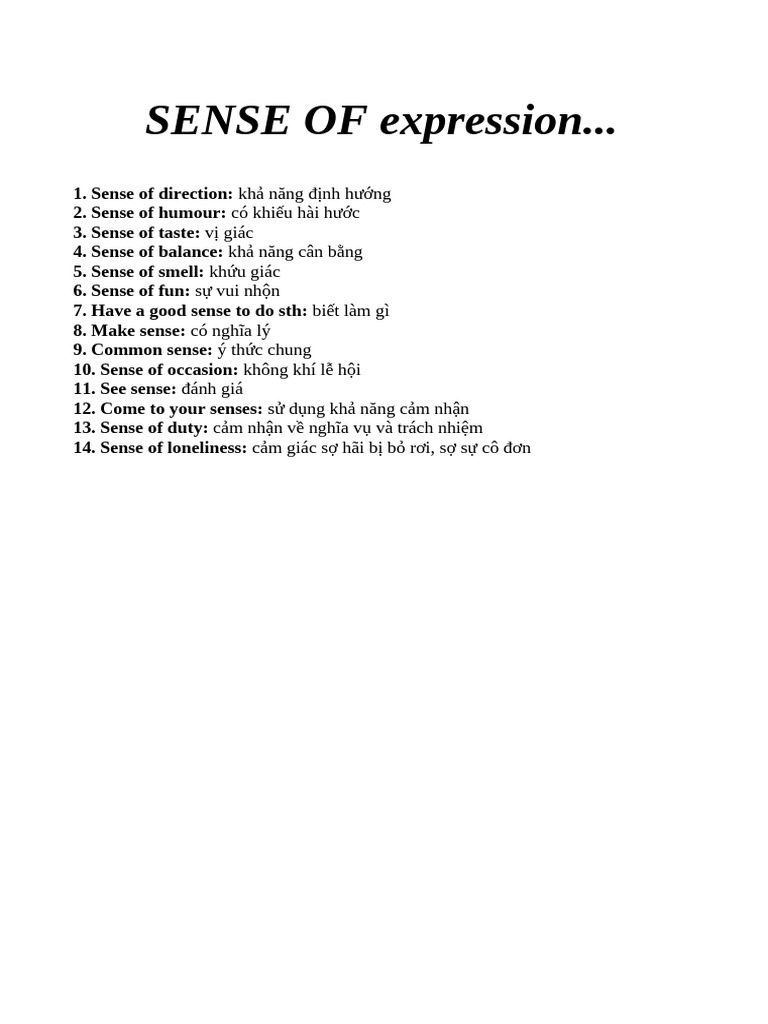 SENSE of Expression | PDF