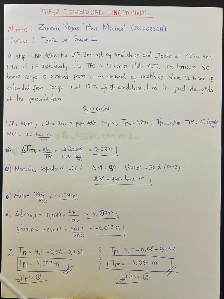 Tarea Estabilidad Longitudinal | PDF