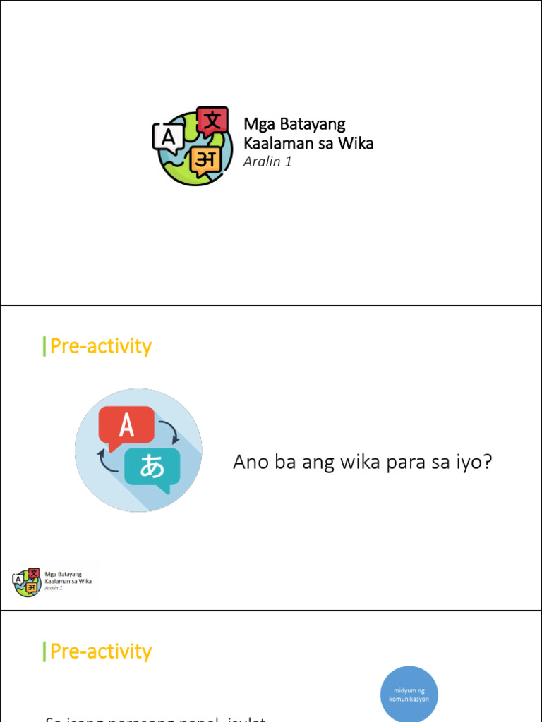 Mga Batayang Kaalaman Sa Wika | PDF