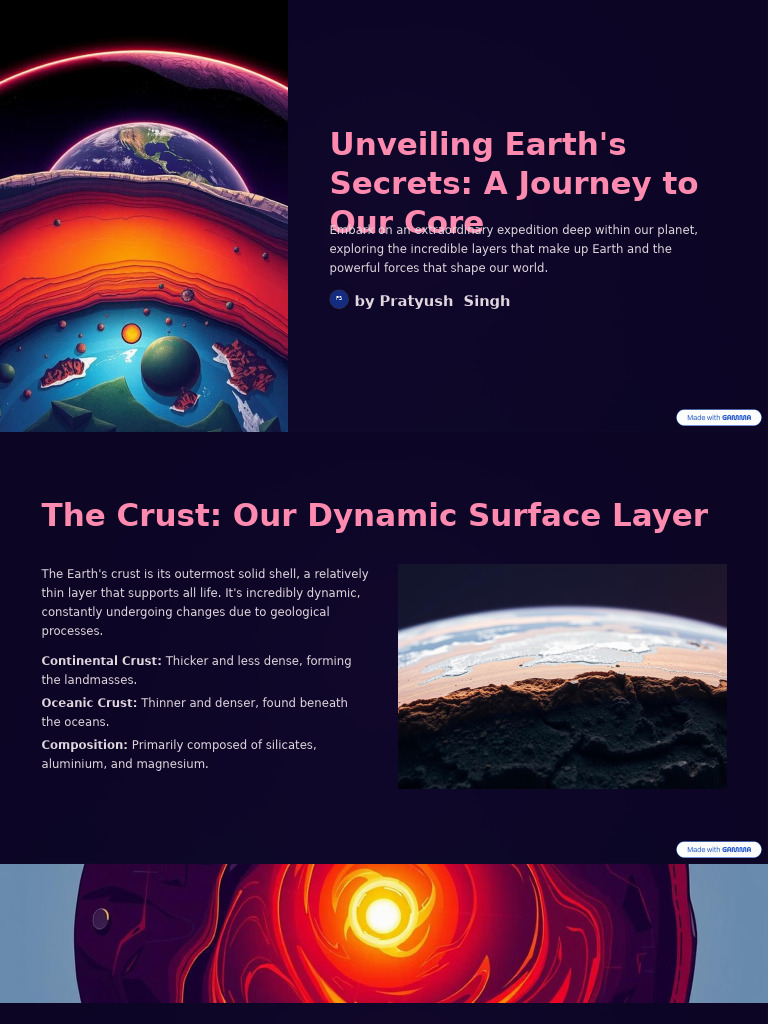 Unveiling Earths Secrets A Journey To Our Core | PDF | Volcano | Plate ...