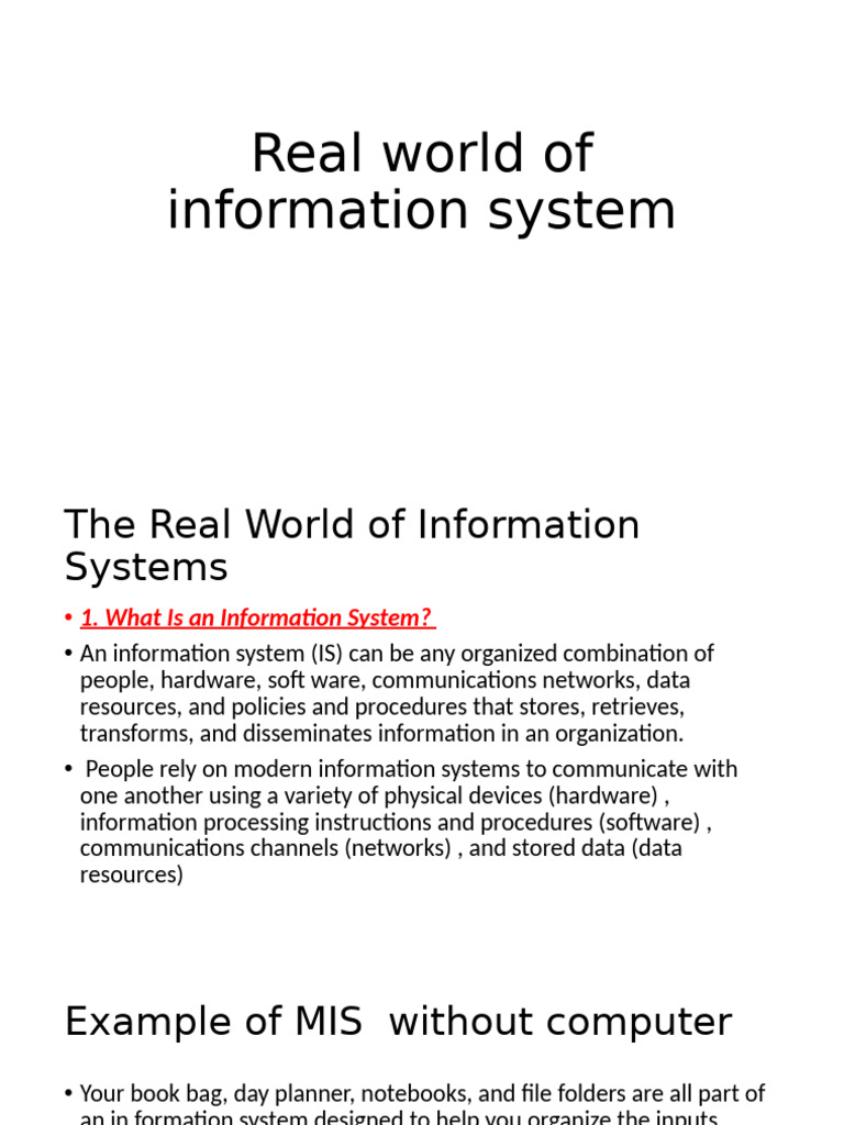 L4 CH 1-Real World of Information System | PDF | System | Information