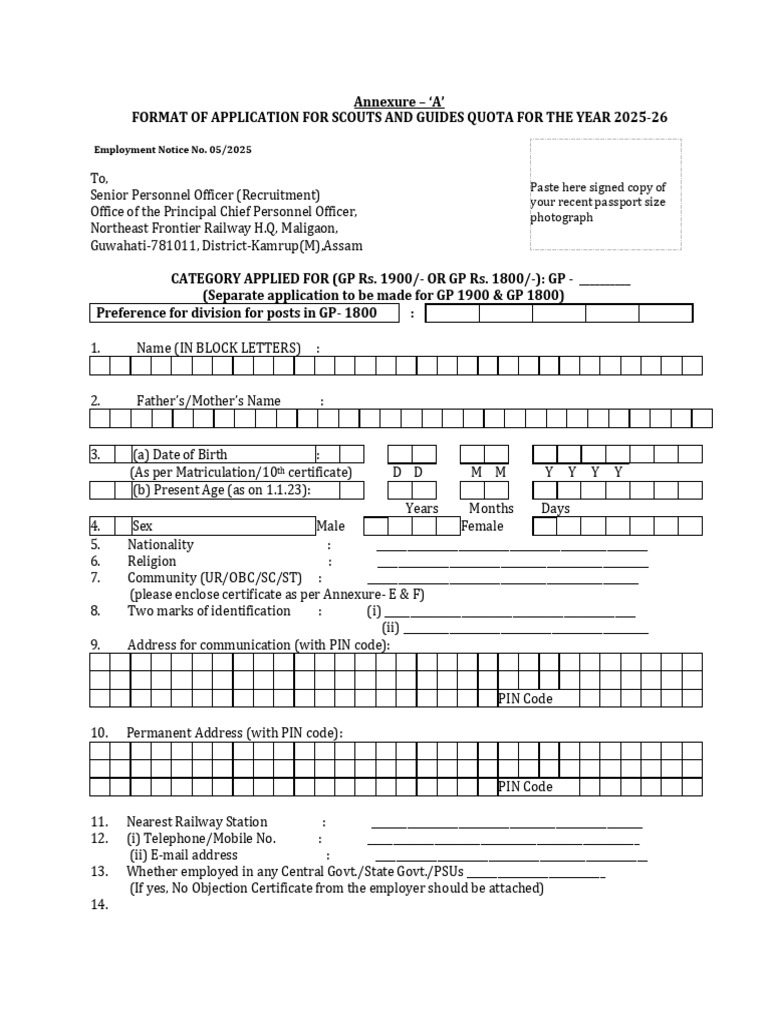 Application Form for Scouts and Guides Quota | PDF