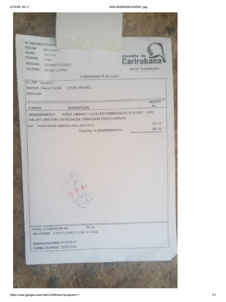 Cédula Catastral 00028969 | PDF