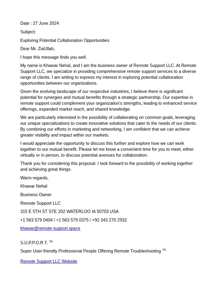 Eoi For Collaboration On Projects - 27 June 2024-1 | PDF