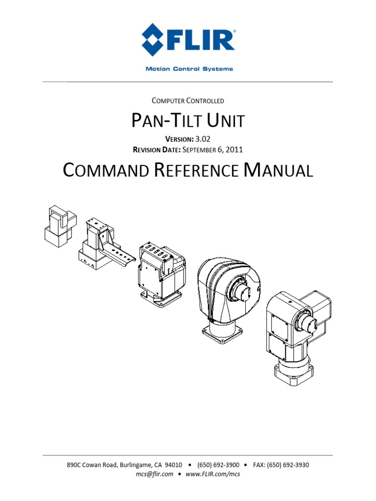 Pan-Tilt Unit Command Manual 3.02 | PDF | Acceleration | Rotation