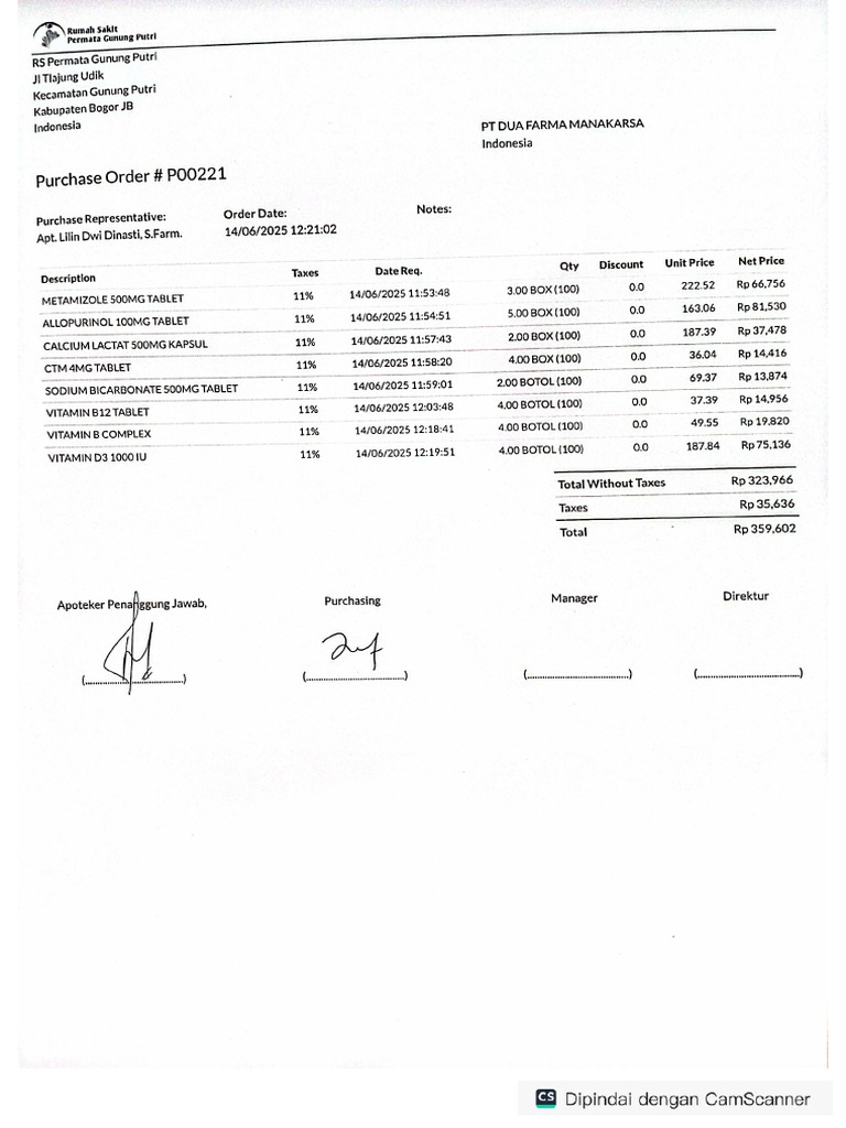 PO Dua Farma 14-6 | PDF