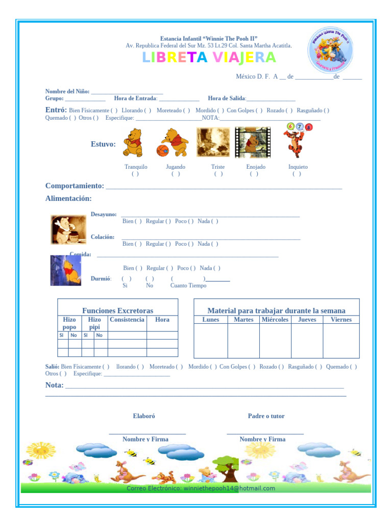 Libreta Viajera Infantil Winnie Pooh | PDF
