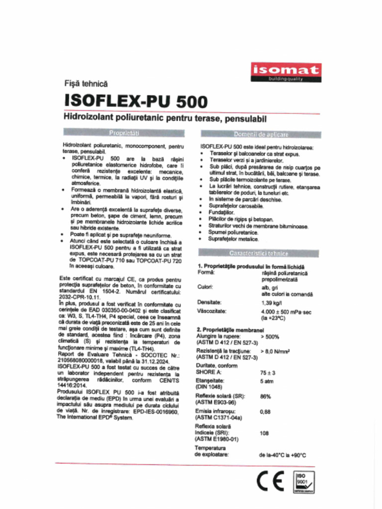 Fisa ISOFLEX PU-500 | PDF