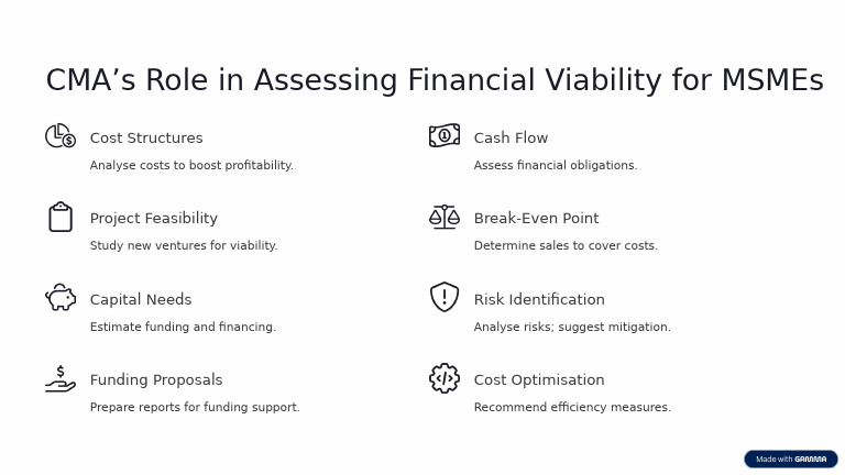 CMAs Role in Assessing Financial Viability For MSMEs | PDF