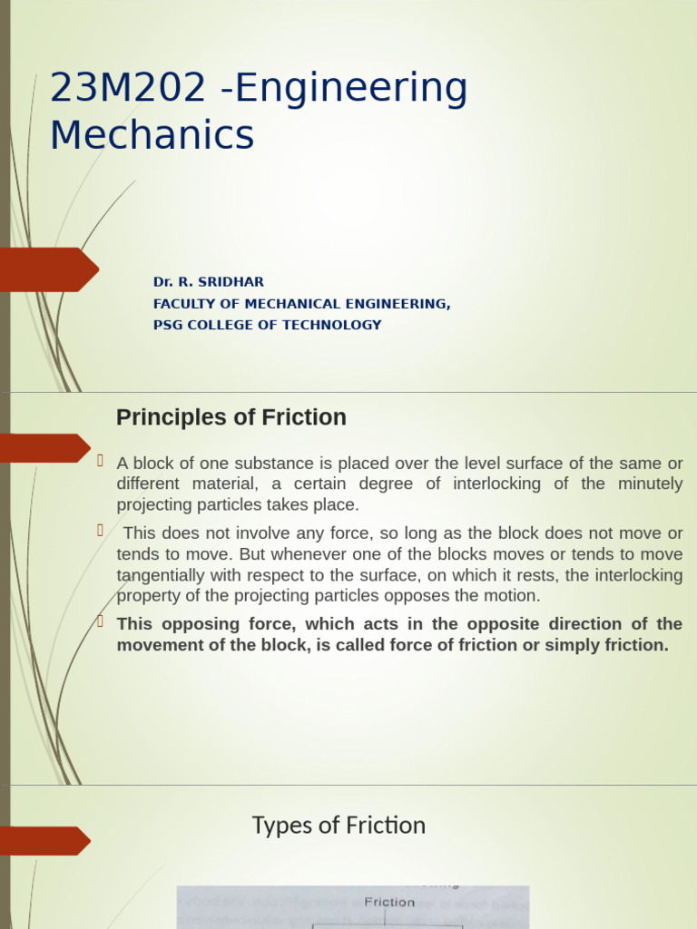UNIT-2.2 (Friction) - Compatibility Mode | PDF | Clutch | Friction