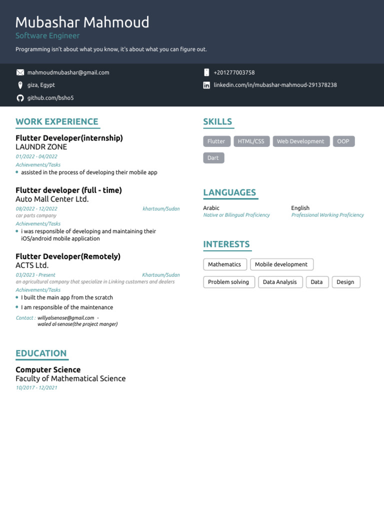 Mubashar's Resume | PDF