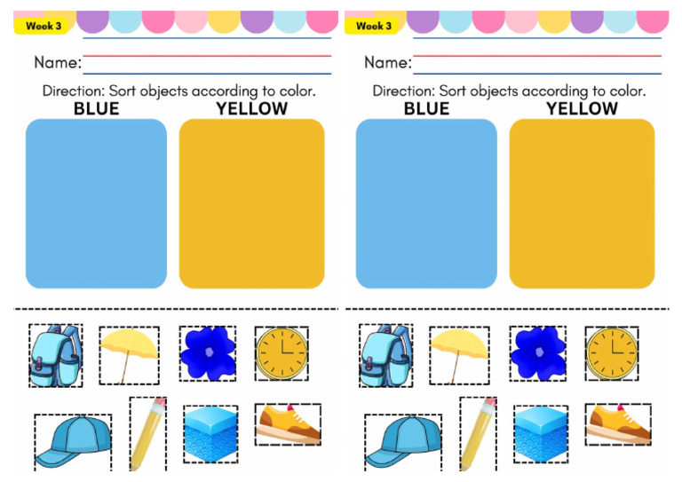 Week 3 - Cut Paste Blue Yellow | PDF