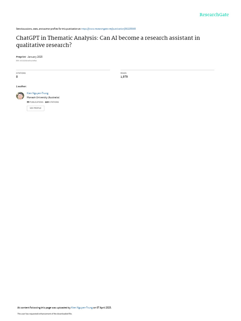 ChatGPT in Thematic Analysis Can AI Become A Research Assistant in ...
