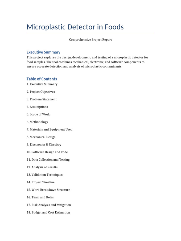 Microplastic Detector Project | PDF