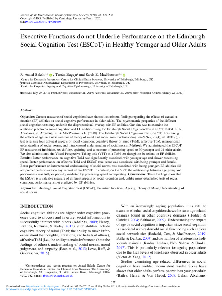 Aula 10 - Executive - Functions | PDF | Theory Of Mind | Executive Functions