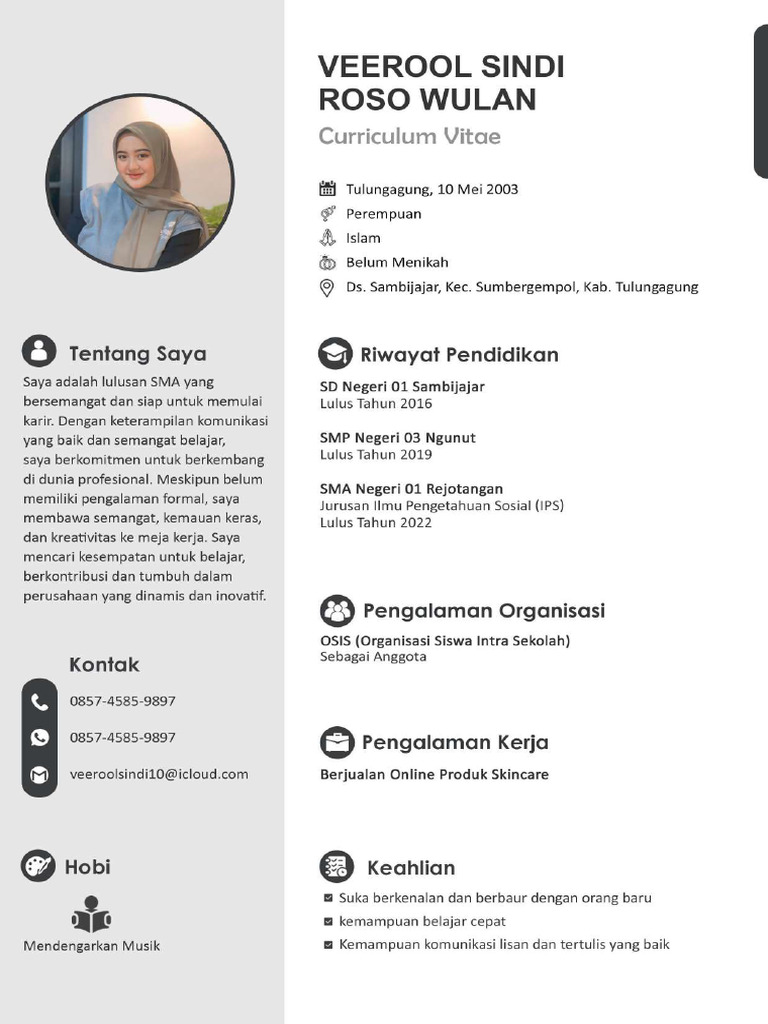 CV39 - Veerool Sindi Roso Wulan | PDF